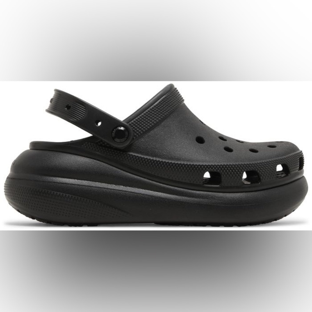 Crocs Mega Crush Black Platform Clog Platform Slip On - Gem